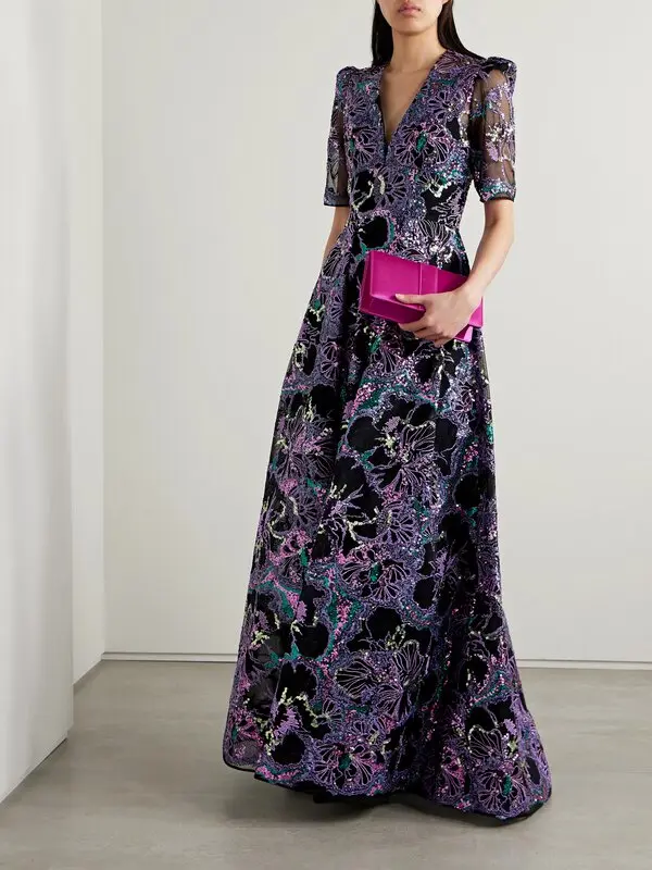 Elie Saab Embellished Tulle Gown