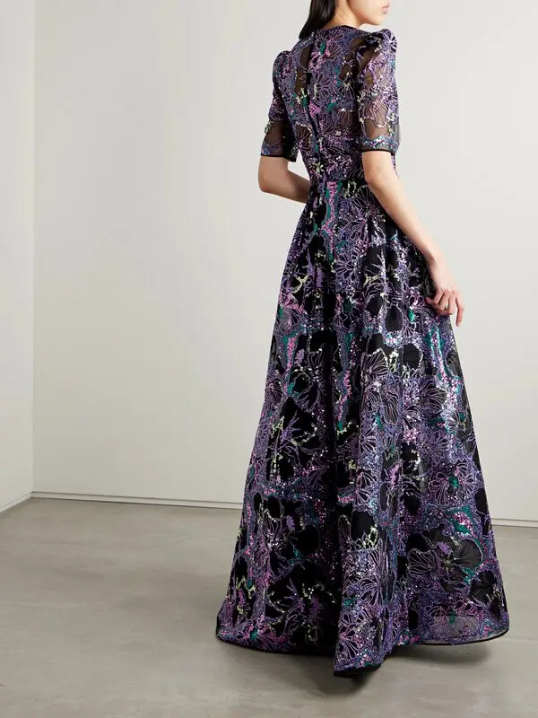 Elie Saab Embellished Tulle Gown