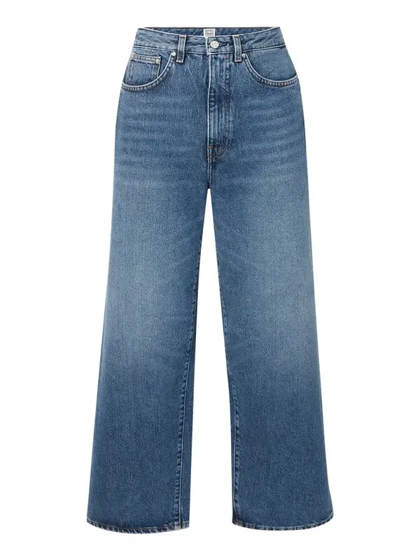 TOTEME Net Sustain Cropped High-rise Flared Organic Jeans