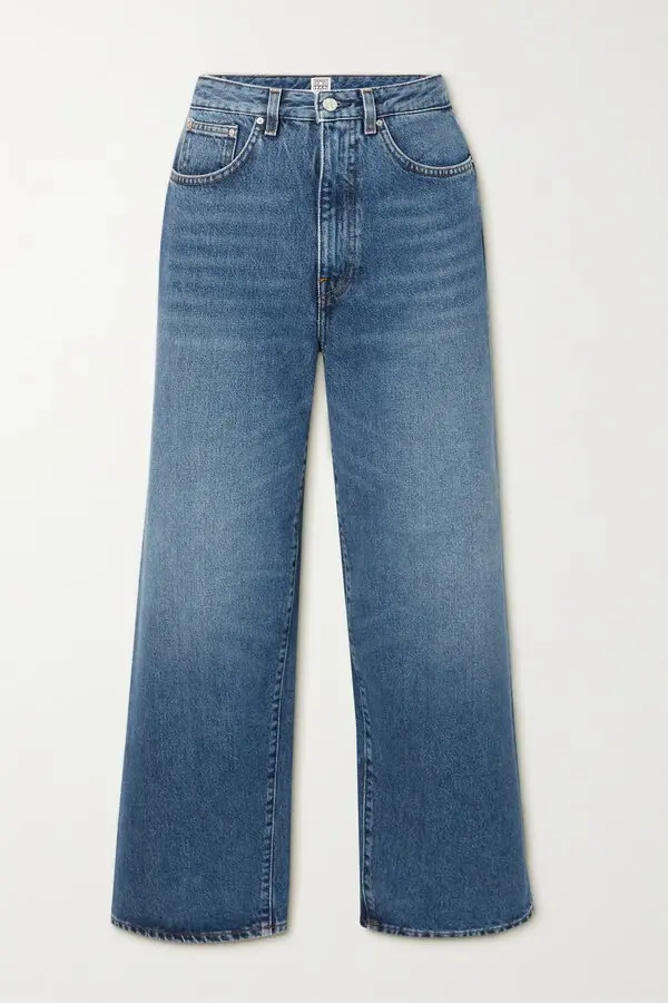 TOTEME Net Sustain Cropped High-rise Flared Organic Jeans