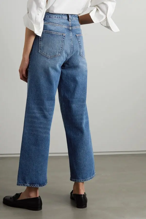 TOTEME Net Sustain Cropped High-rise Flared Organic Jeans