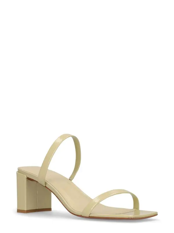 By Far 60mm Tanya Gloss Leather Sandals - Olive Green