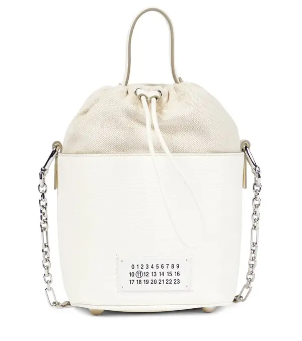 MAISON MARGIELA 5ac Leather Bucket Bag - White