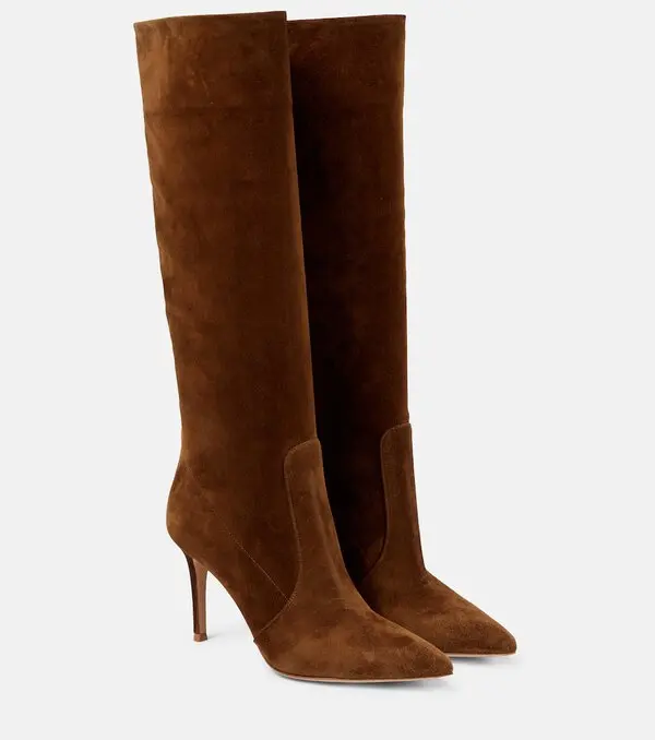 GIANVITO ROSSI Hansen 85 Suede Knee-high Boots