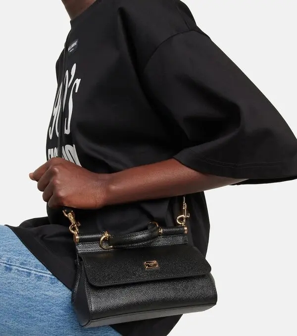 Dolce & Gabbana Sicily Mini Leather Crossbody Bag