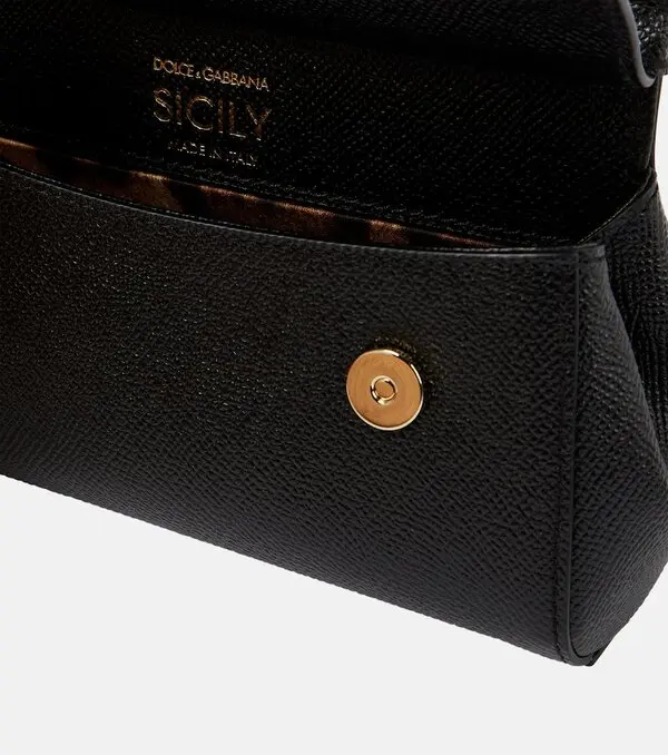 Dolce & Gabbana Sicily Mini Leather Crossbody Bag - Black