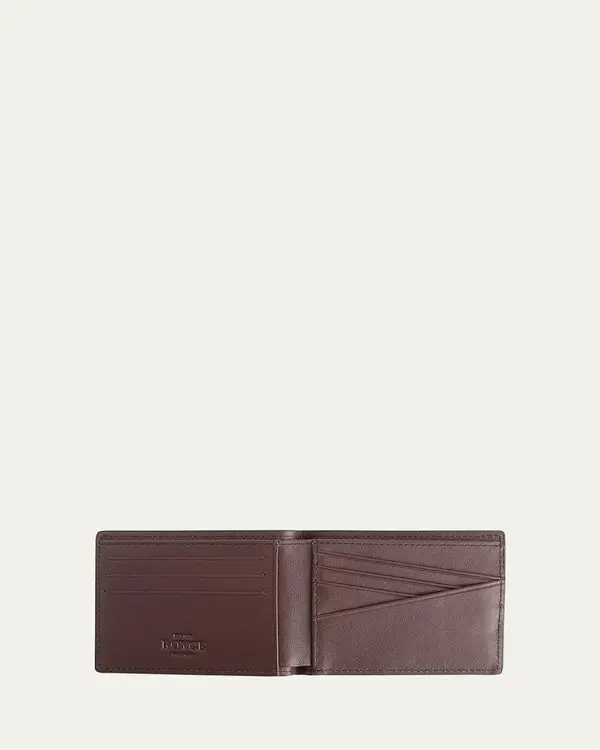 ROYCE NEW YORK Rfid Blocking Bifold Wallet, Personalized - Black And Burgundy