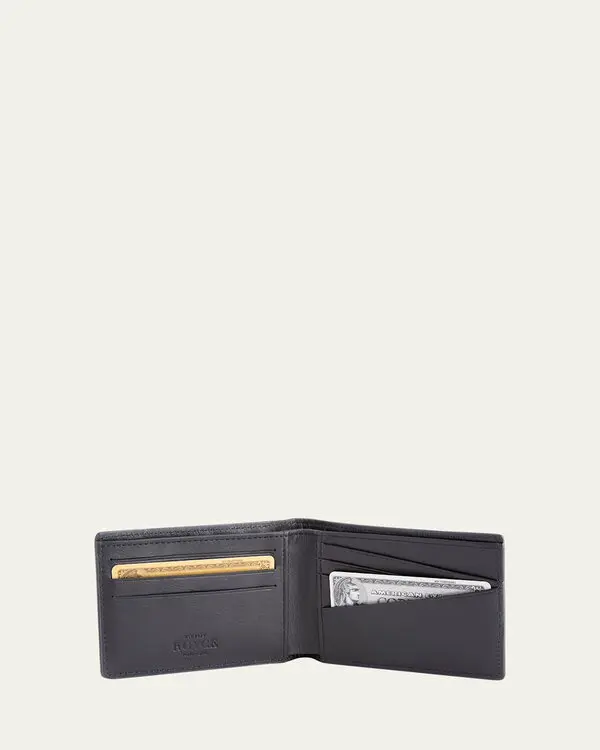 ROYCE NEW YORK Rfid Blocking Bifold Wallet, Personalized - Navy Blue And Black
