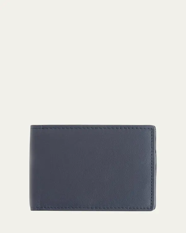 ROYCE NEW YORK Rfid Blocking Bifold Wallet, Personalized - Navy Blue