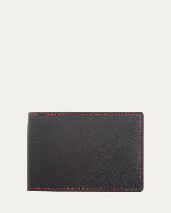 ROYCE NEW YORK Rfid Blocking Bifold Wallet, Personalized - Red