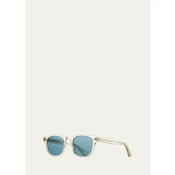 Garrett Leight Ace Square Acetate Sunglasses, Clear/blue - One-color