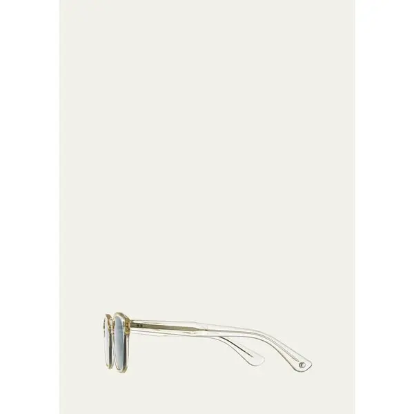 Garrett Leight Ace Square Acetate Sunglasses, Clear/blue - One-color
