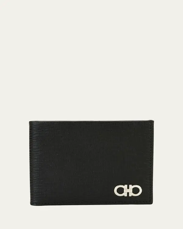 FERRAGAMO Revival Gancini Bi-fold Leather Wallet, /red - Black