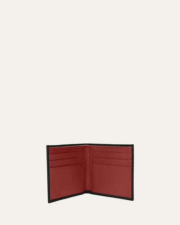 FERRAGAMO Revival Gancini Bi-fold Leather Wallet, /red - Black