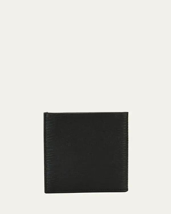 FERRAGAMO Revival Gancini Bi-fold Leather Wallet, /red - Black