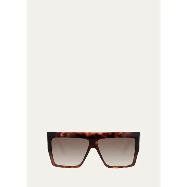 Celine Chunky Rectangle Gradient Havana Sunglasses - Brown