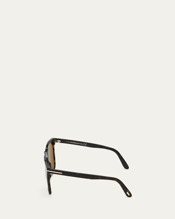 TOM FORD Fletcher Polarized Square Sunglasses - Dark Havana