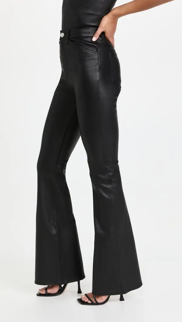 Sprwmn 5 Pocket Micro Flare Leather Pants