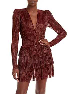 SABINA MUSAYEV Carry Pleated Mini Dress