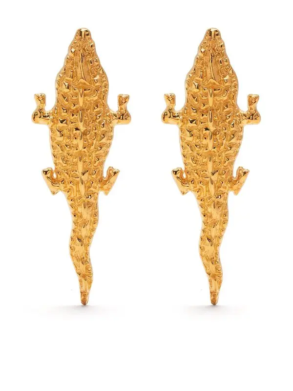 NATIA X LAKO Crocodile Earrings - Gold