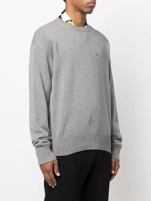 Off-White Logo Embroidered Knitted Jumper