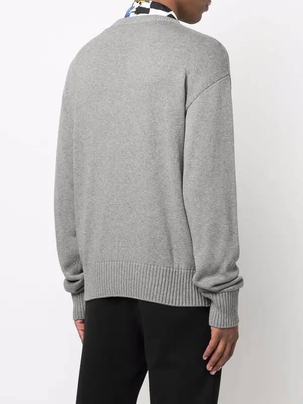 Off-White Logo Embroidered Knitted Jumper