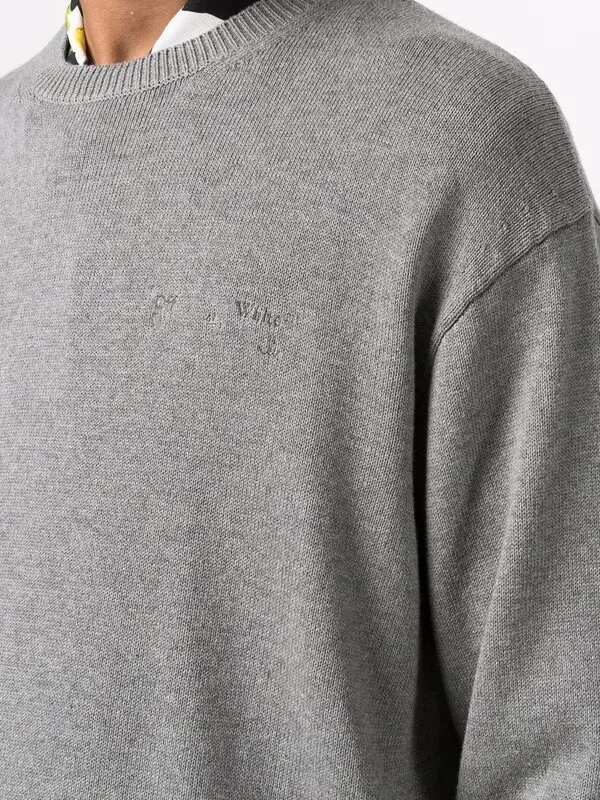 Off-White Logo Embroidered Knitted Jumper