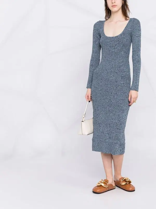 GANNI Melange-knit Dress
