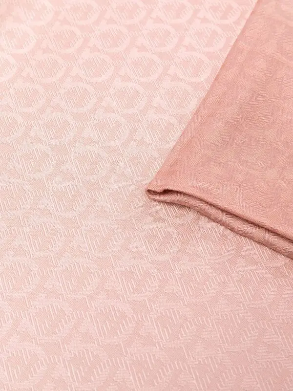 FERRAGAMO Gancini-jacquard Wool-silk Scarf - Pink