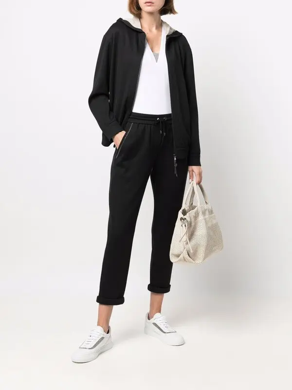 Brunello Cucinelli Monili-trim Zip-front Hoodie - Black