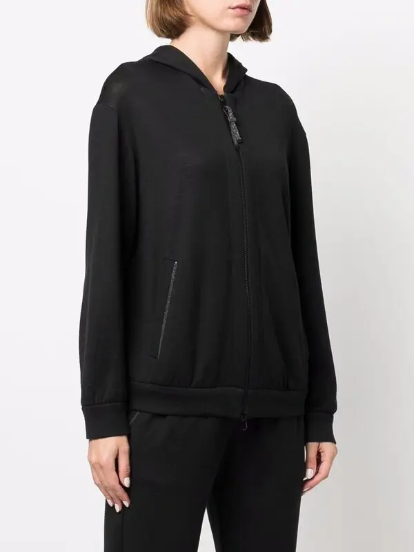 Brunello Cucinelli Monili-trim Zip-front Hoodie - Black