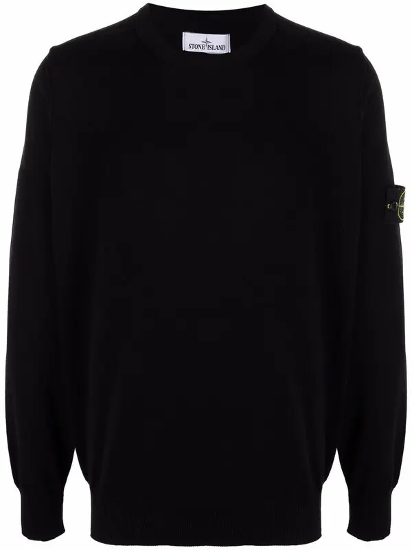 Stone Island Compass Badge Crew-neck Jumper - Black