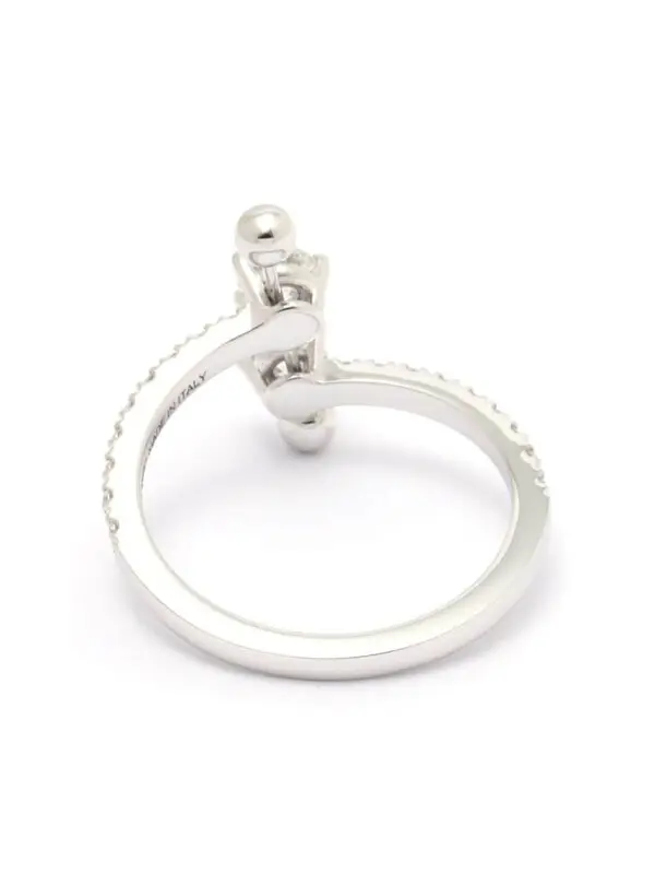 Delfina Delettrez 18kt White Gold Diamond Contrariè Ring - Silver