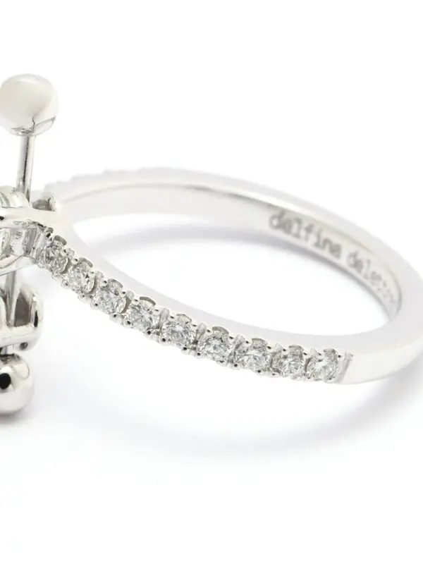 Delfina Delettrez 18kt White Gold Diamond Contrariè Ring - Silver