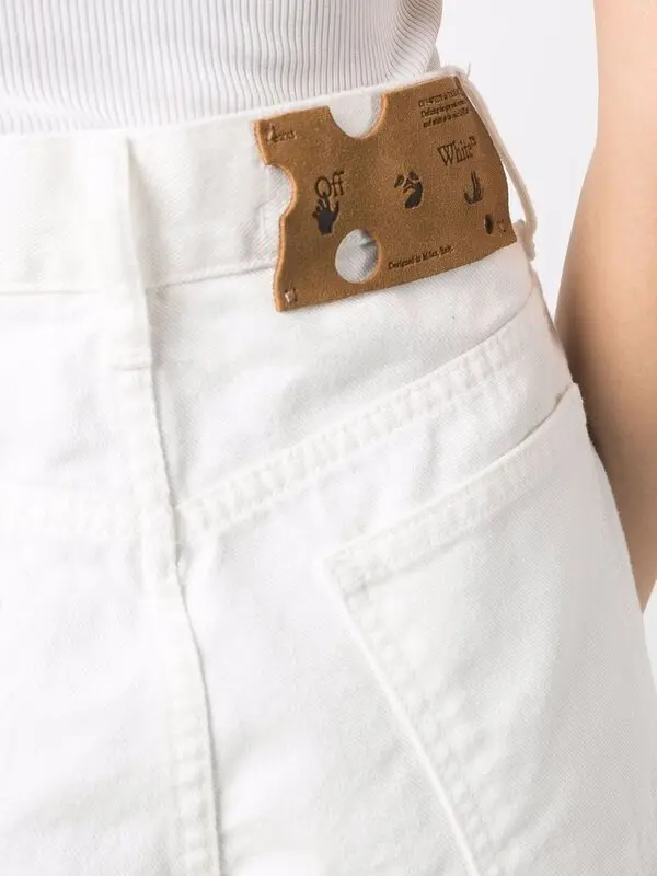 Off-White Straight-leg Jeans With Cutout Detail - White