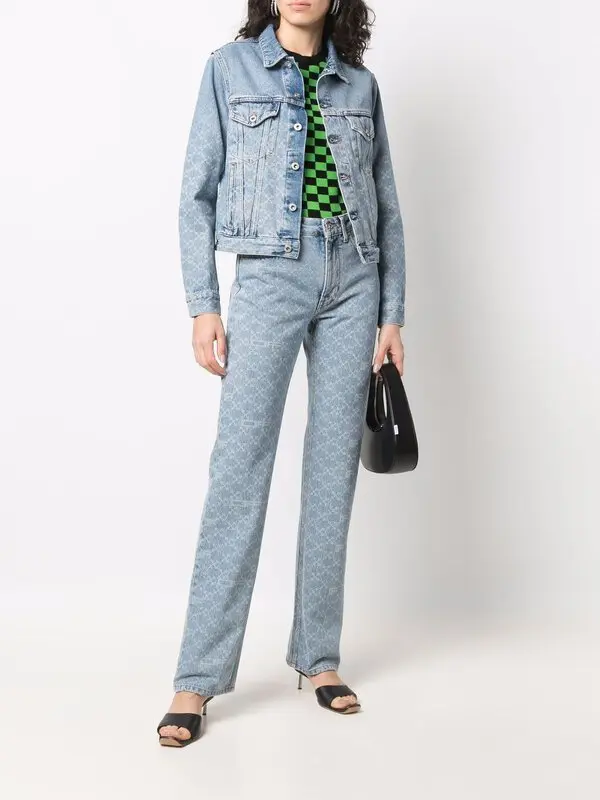 Off-White Monogram-print Straight Leg Jeans