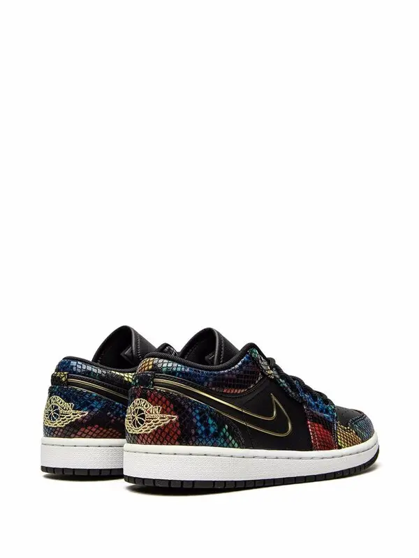 JORDAN Air 1 Low Multicolor Snakeskin Sneakers - Black