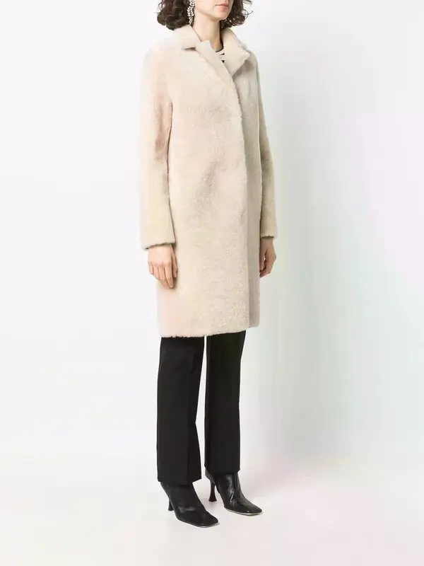 LISKA Single-breasted Shearling Coat