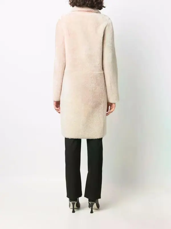 LISKA Single-breasted Shearling Coat