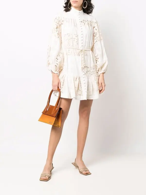 Zimmermann Andie Drop-Waist Mini Dress In White - 65% Off | Editorialist