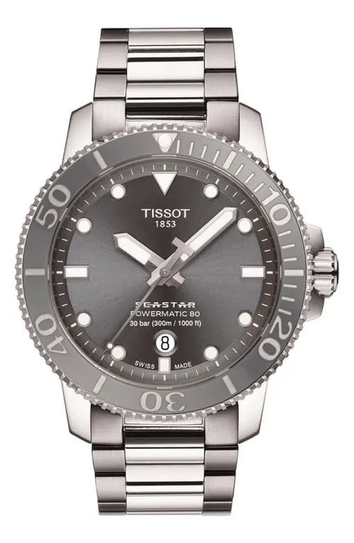 TISSOT Seastar 1000 Professional Powermatic 80 Bracelet Watch - Grey