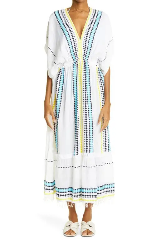 LEMLEM Sediri Plunge Neck Cover-up Dress - Multi Aqua