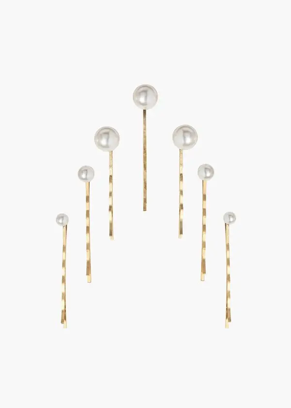 JENNIFER BEHR Perla Bobby Pin Set - Pearl Gold