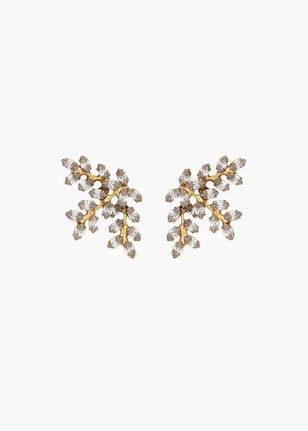 JENNIFER BEHR Viniette Earrings - Viniette Earrings -- Crystal Antique Gold