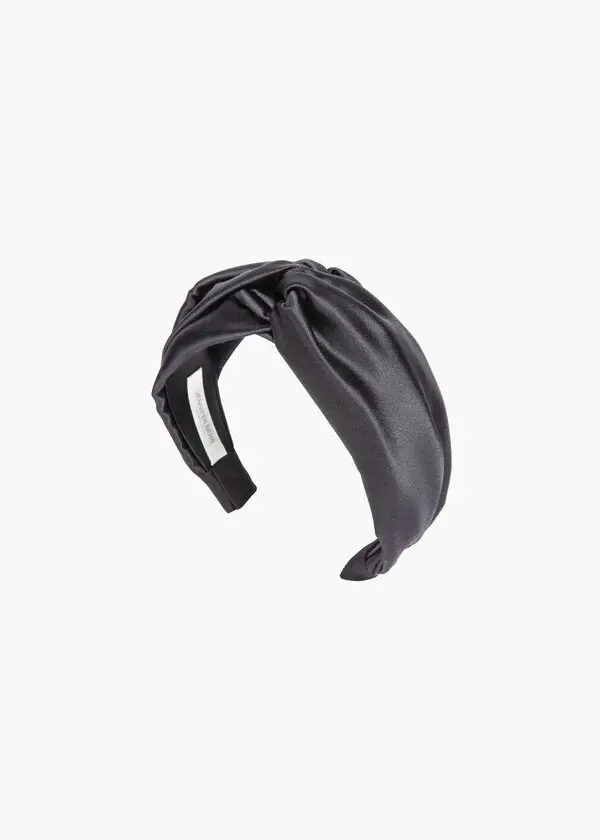 JENNIFER BEHR Twist Silk Satin Headband - Black