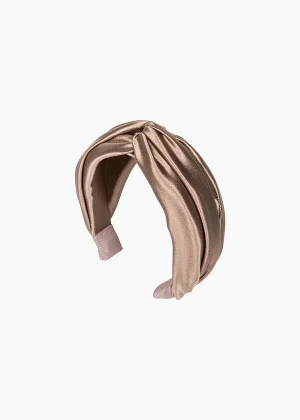 JENNIFER BEHR Twist Silk Satin Headband - Cappuccino