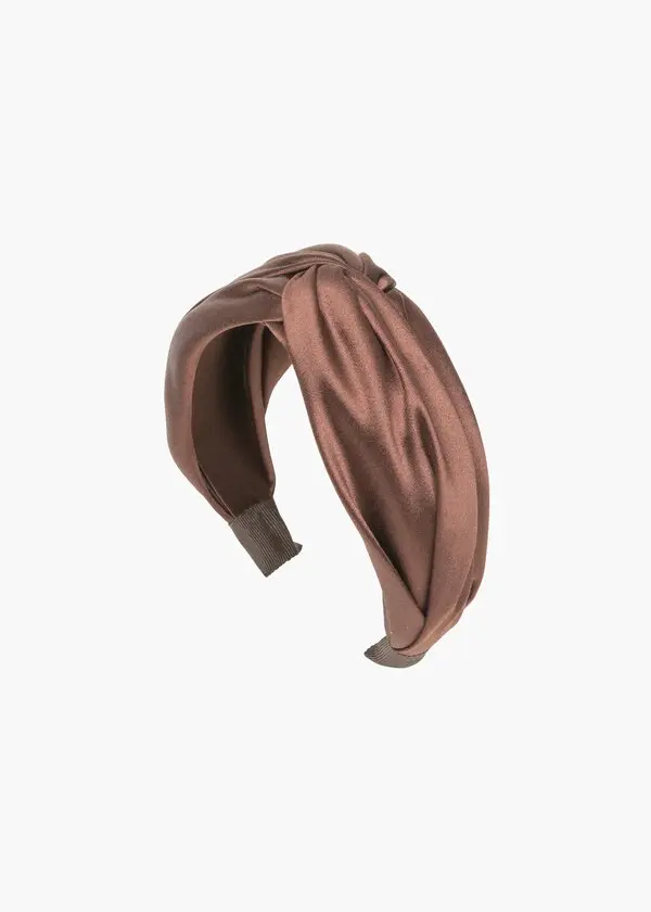 JENNIFER BEHR Twist Silk Satin Headband - Espresso