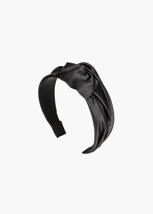 JENNIFER BEHR Samaya Hammered Silk Headband - Black