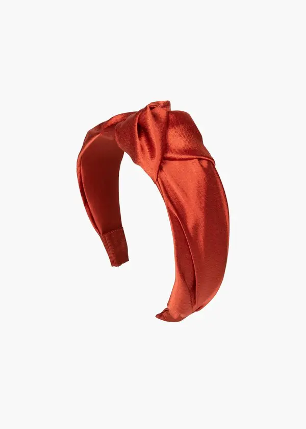 JENNIFER BEHR Samaya Hammered Silk Headband - Cayenne