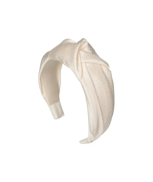 JENNIFER BEHR Samaya Hammered Silk Headband - Cream